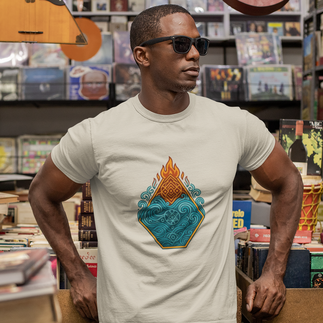 🔥🌊 Elemental Balance Unisex Tee – Fire & Flow Edition – Embrace Bohemia