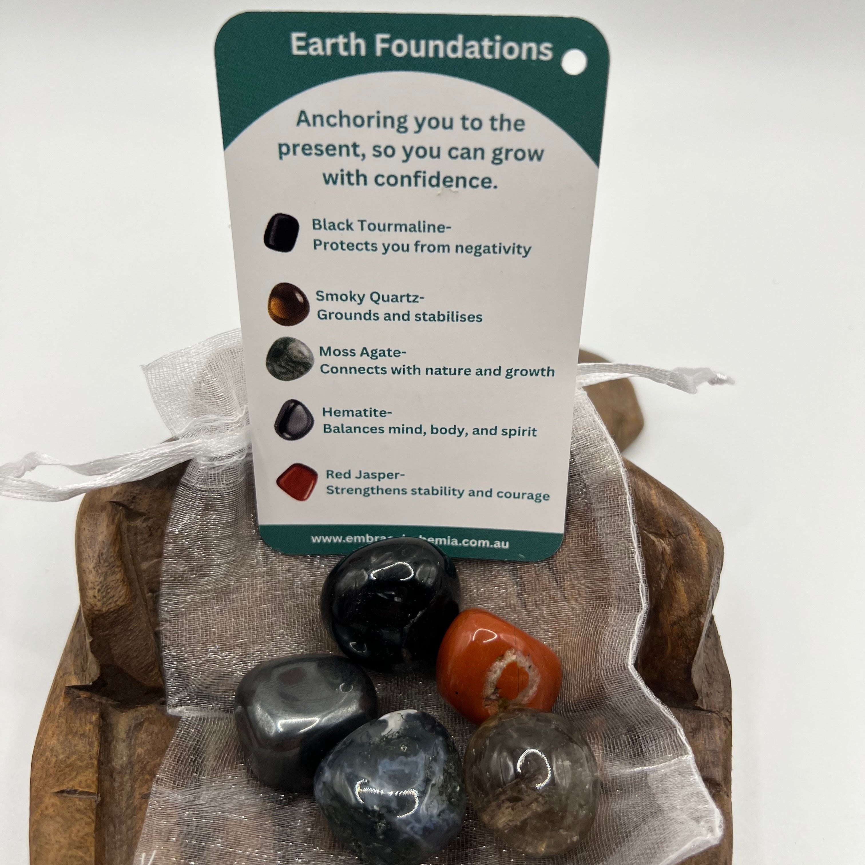 Earth Foundations Crystal Set - 5 Grounding & Protection Stones ...